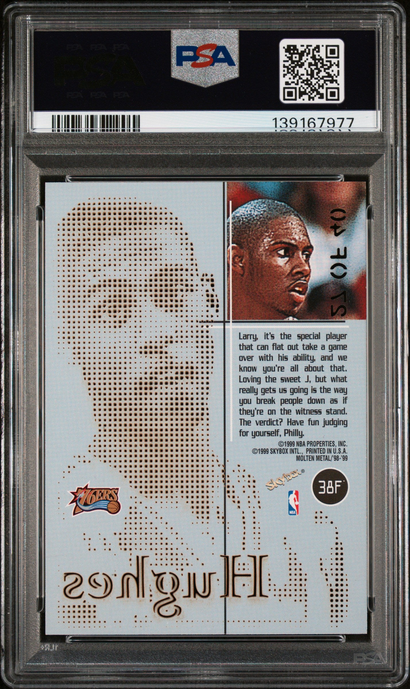 1998 Skybox Molten Metal Fusion Larry Hughes #38F Titanium PSA 8 ...